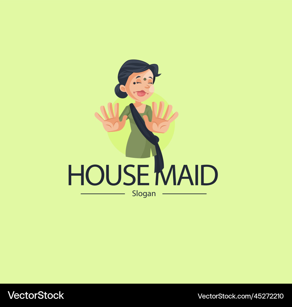 House maid mascot logo Royalty Free Vector Image