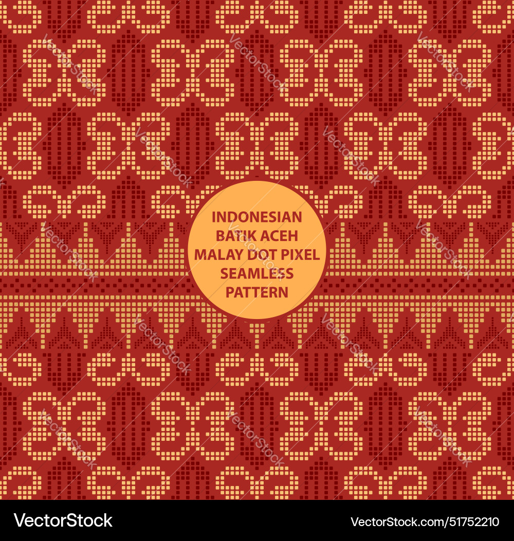 Indonesian batik aceh malay dot pixel seamless Vector Image
