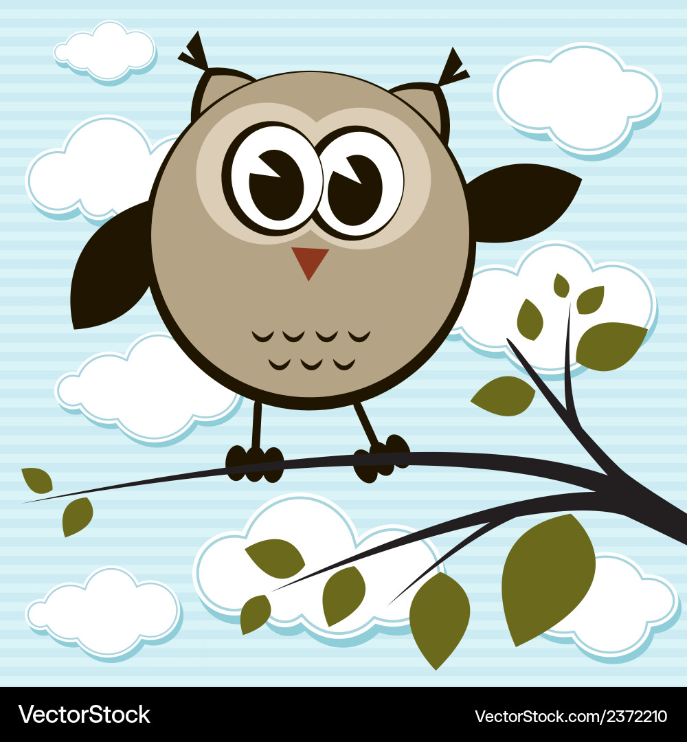 Owl on the tree Royalty Free Vector Image - VectorStock