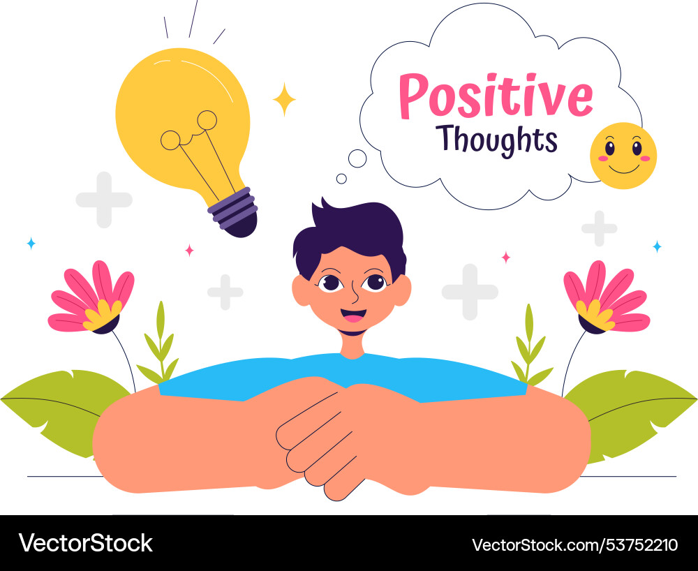 Positive thoughts featuring a mindset Royalty Free Vector