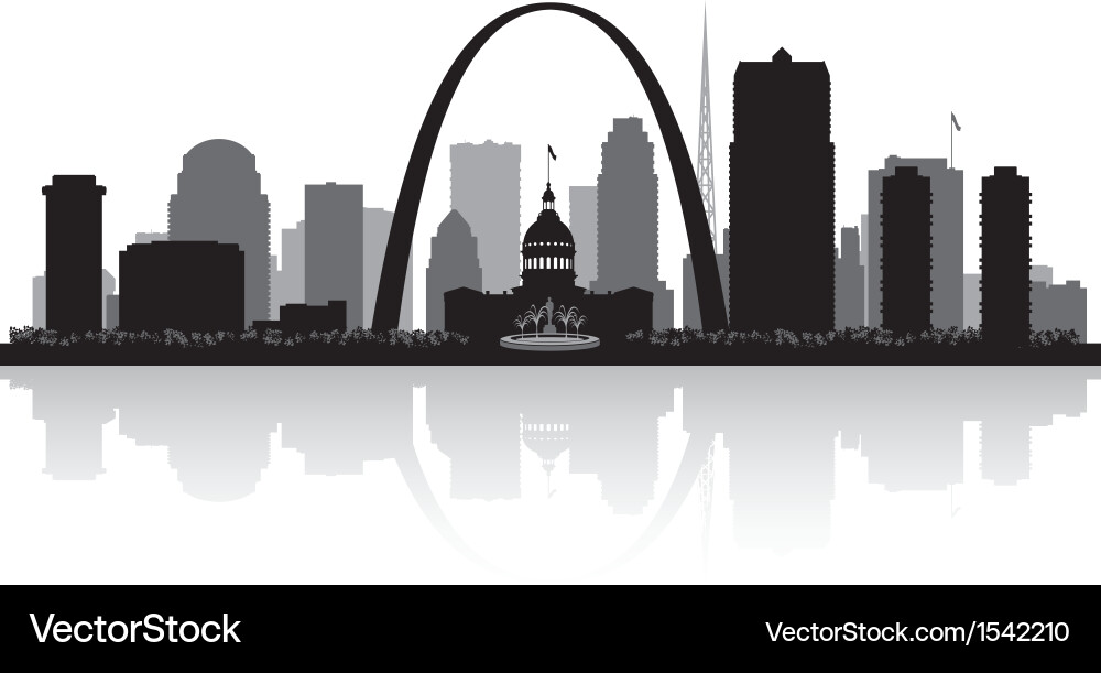 Saint Louis Skyline Silhouette Royalty Free Vector Image