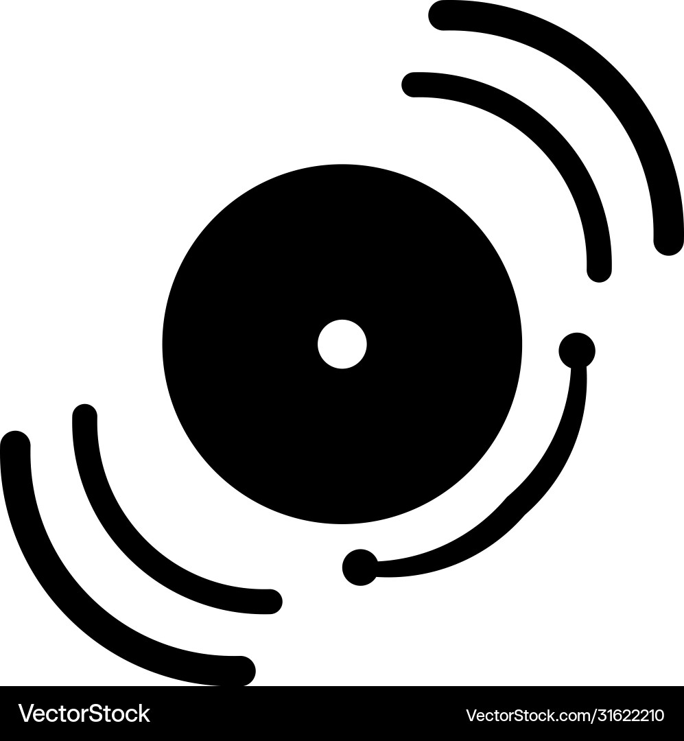 Schulglocke Ikone einfache flache Schild schwarz Symbol