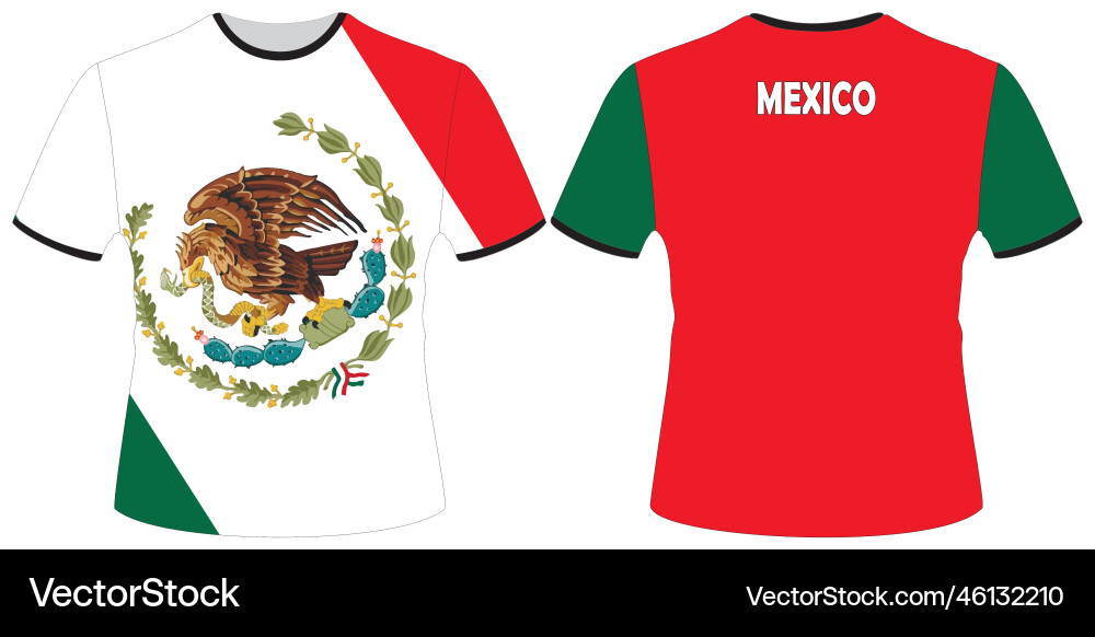 T shirts design with mexico flag Royalty Free Vector Image
