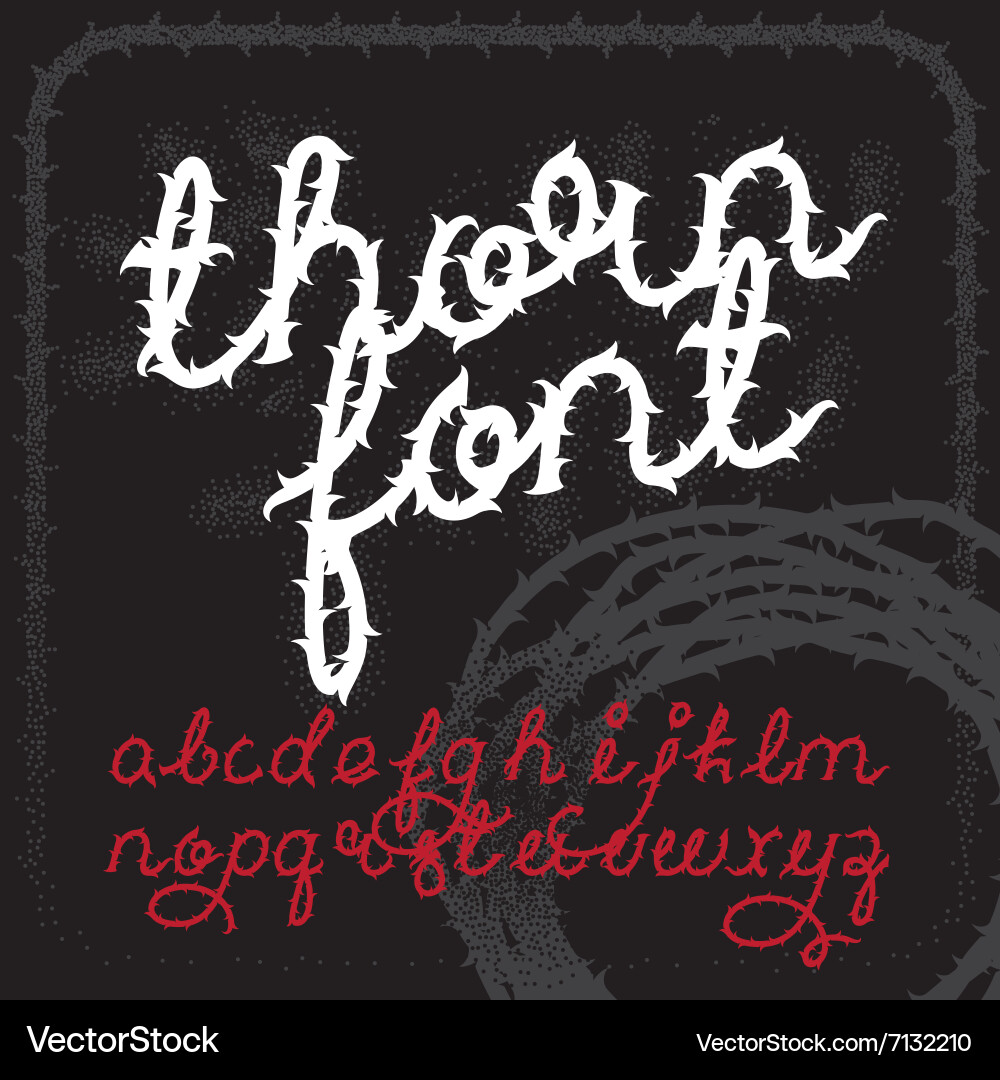 Thorn alphabet font Royalty Free Vector Image - VectorStock