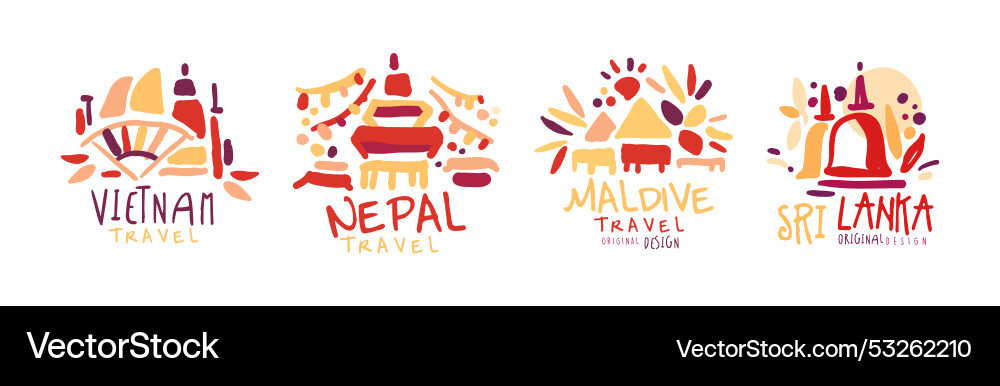 Travel time original label design with destination