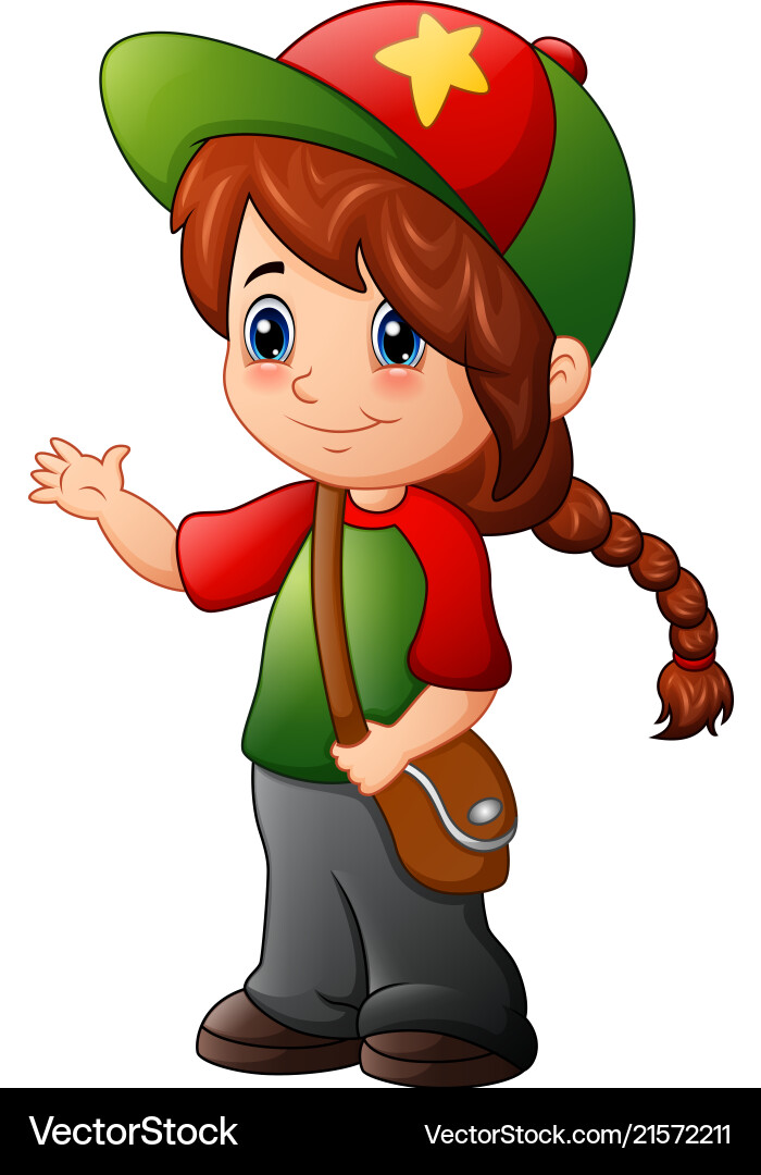 Cute girl wearing a cap Royalty Free Vector Image