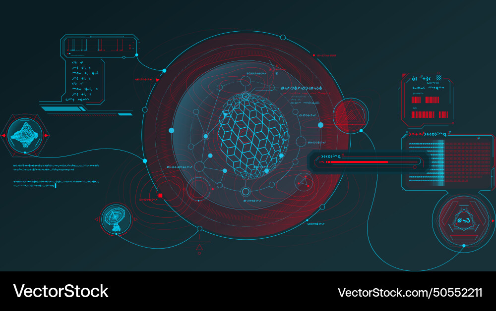 Exploration interface by sci-fi infographics Vector Image