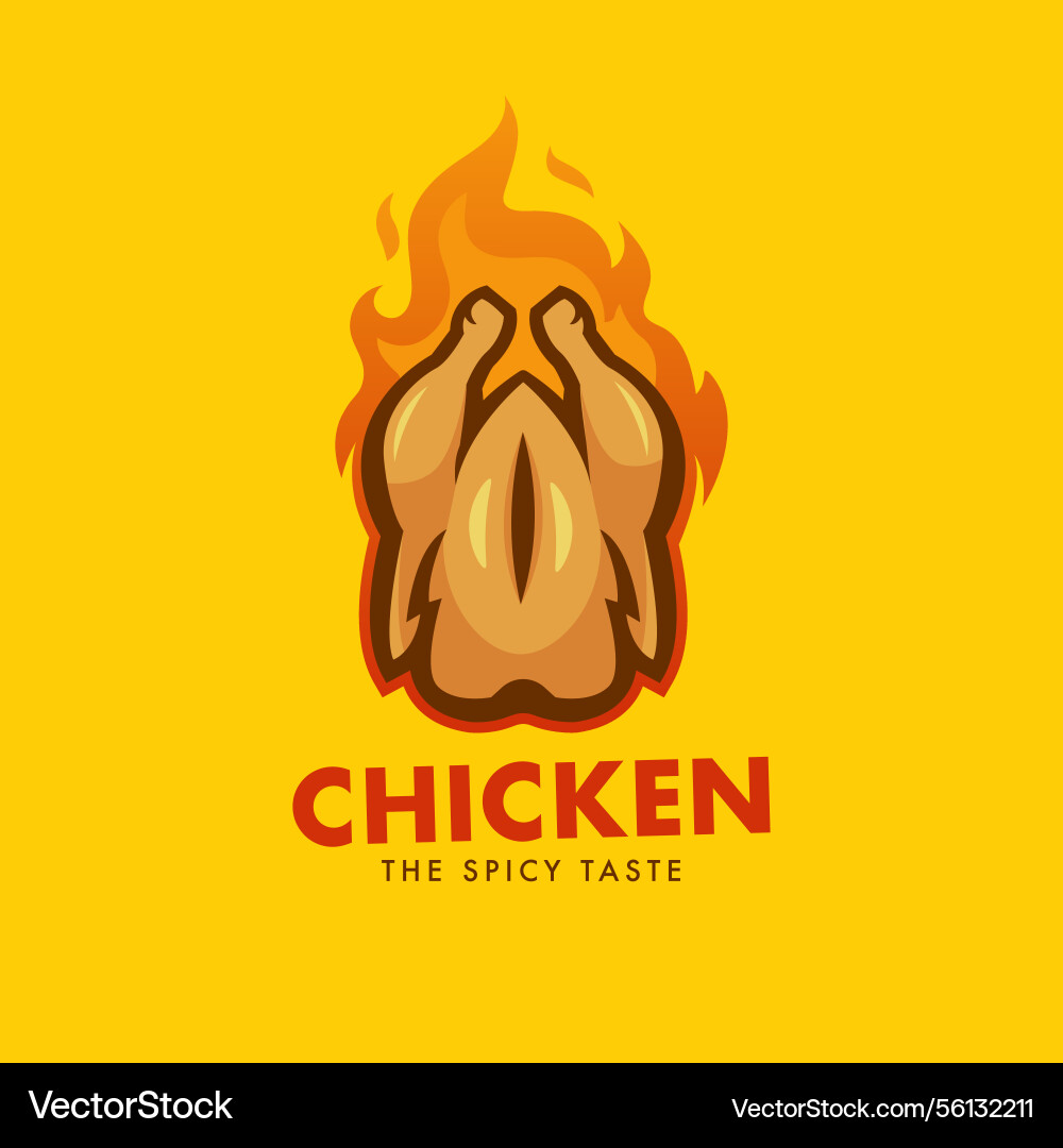 Hot chicken fire logo Royalty Free Vector Image