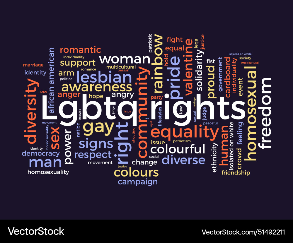 Lgbtq rights word cloud template pride community Vector Image