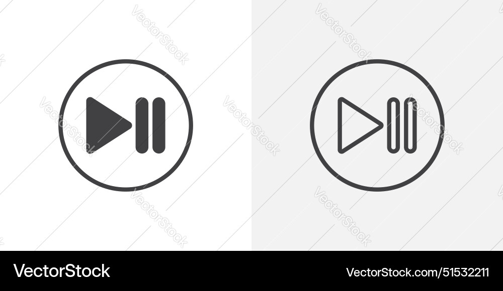 Play pause icon set music audio or video start Vector Image