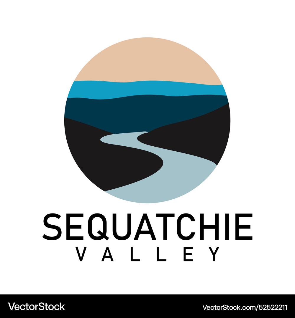 Sequatchie valley logo circle design Royalty Free Vector