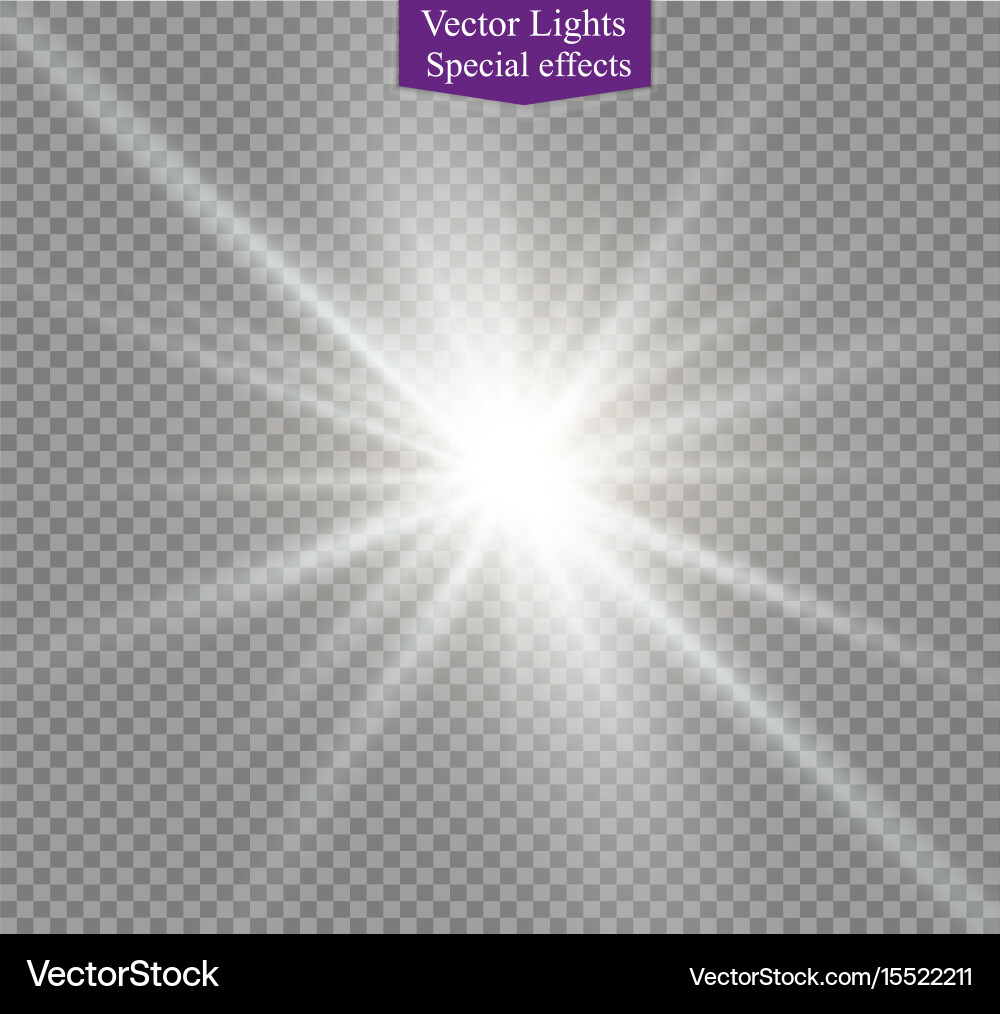 Star on a transparent backgroundlight effect Vector Image