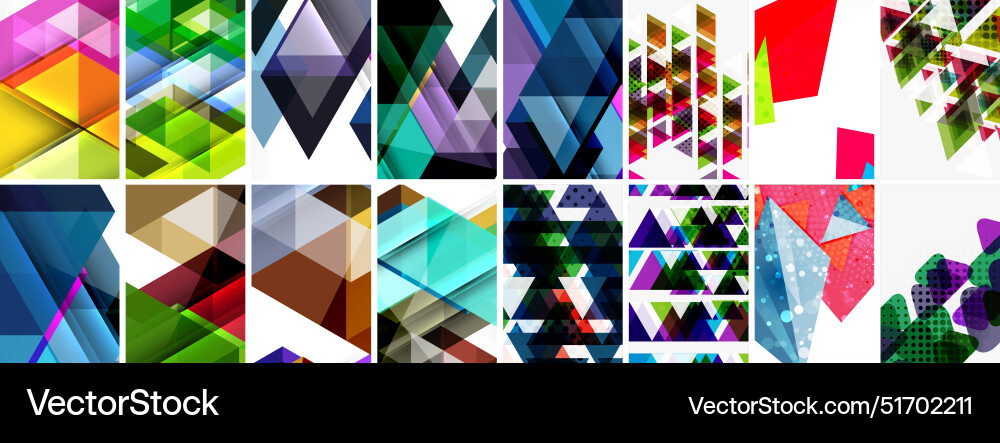 Triangles and circles abstract shapes templates Vector Image