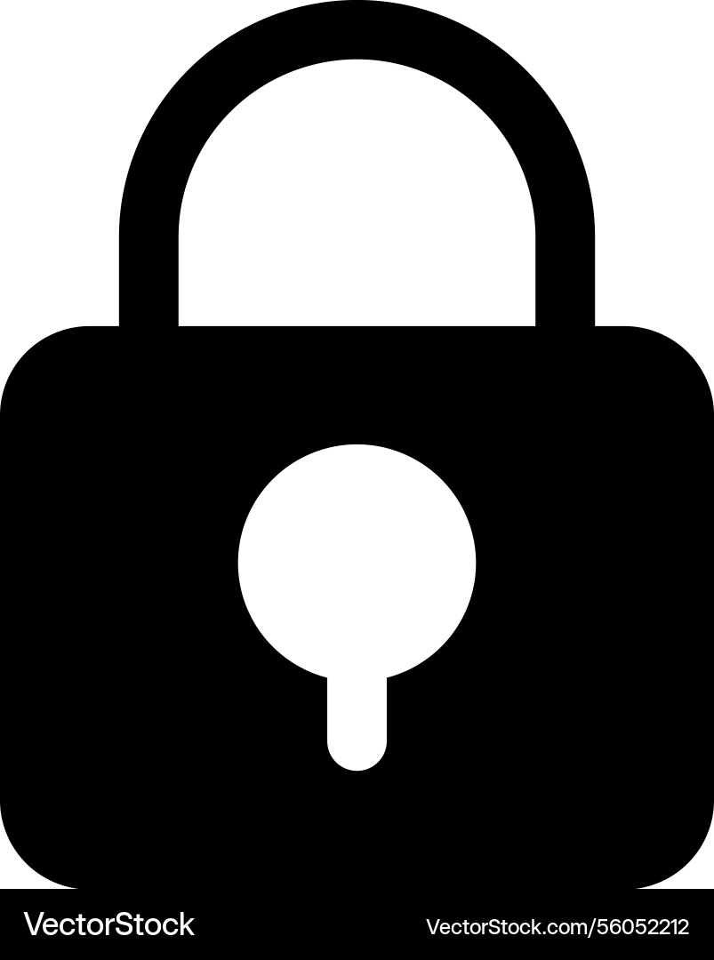 A simple padlock icon silhouette on white Vector Image