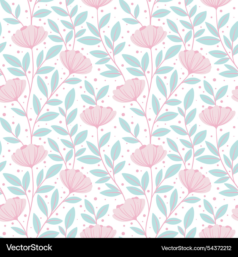 Adorable pastel floral pattern seamless repeating Vector Image