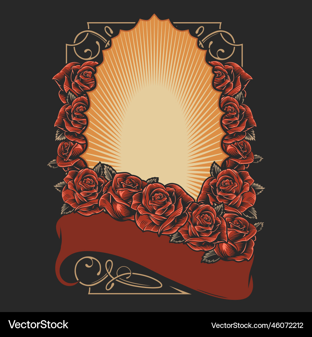 Beautiful flower frame template colorful Vector Image