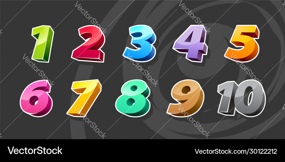 Cartoon numbers Royalty Free Vector Image - VectorStock