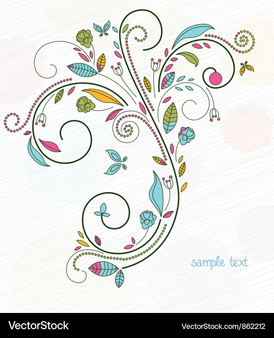 Doodles floral background Royalty Free Vector Image