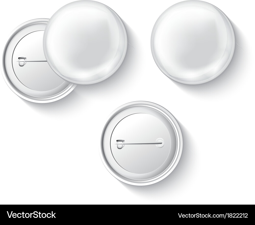 Isolated White Button Badge Royalty Free Vector Image