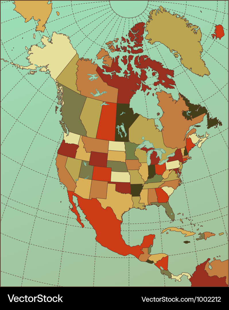 North America Continent Map Royalty Free Vector Image