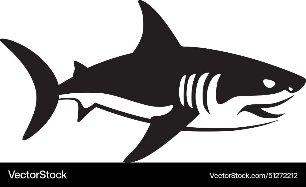 Shark - black and white isolated icon Royalty Free Vector