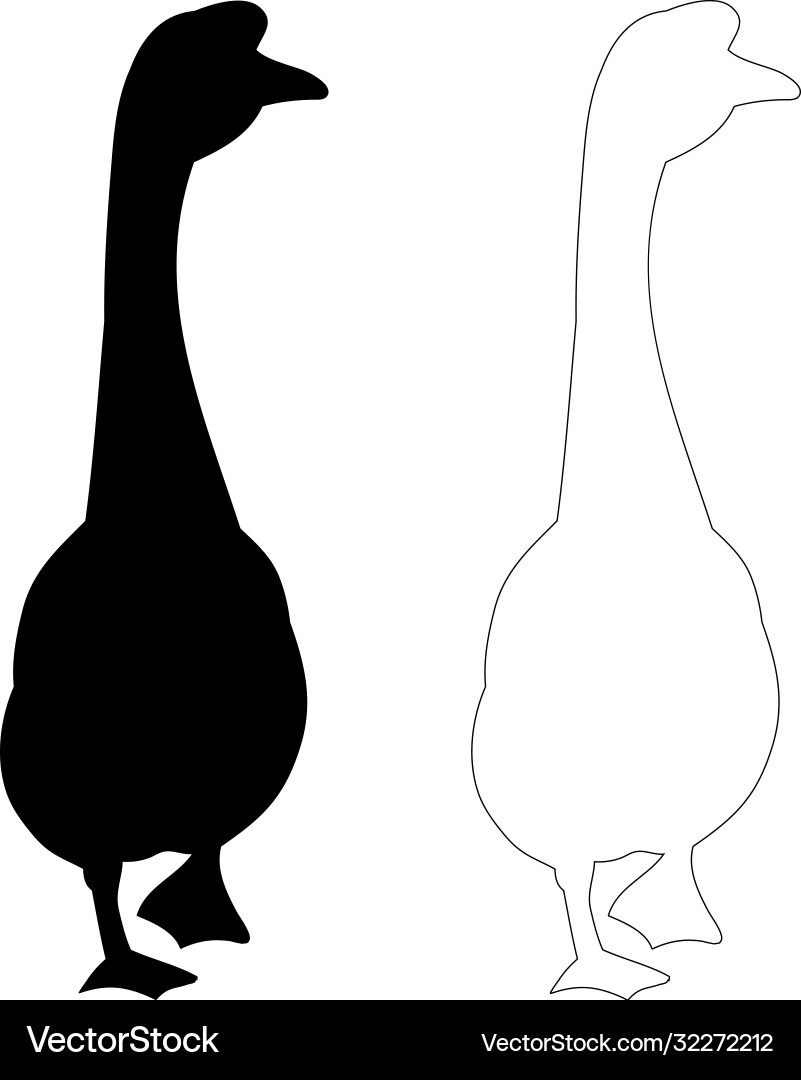 Silhouette eine Ente Lizenzfreies Vektorbild