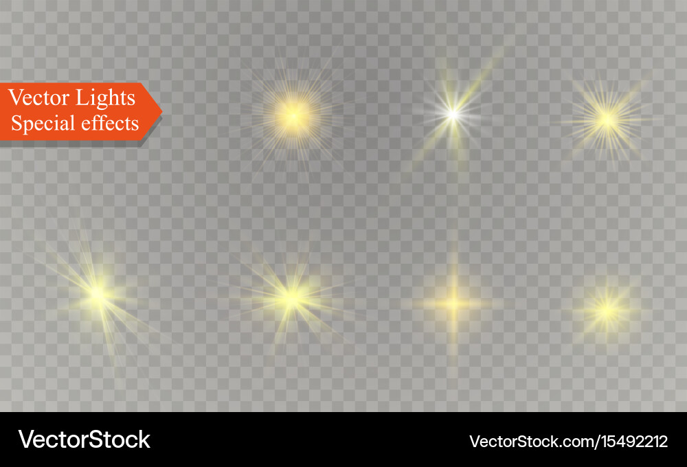 Star on a transparent backgroundlight effect Vector Image