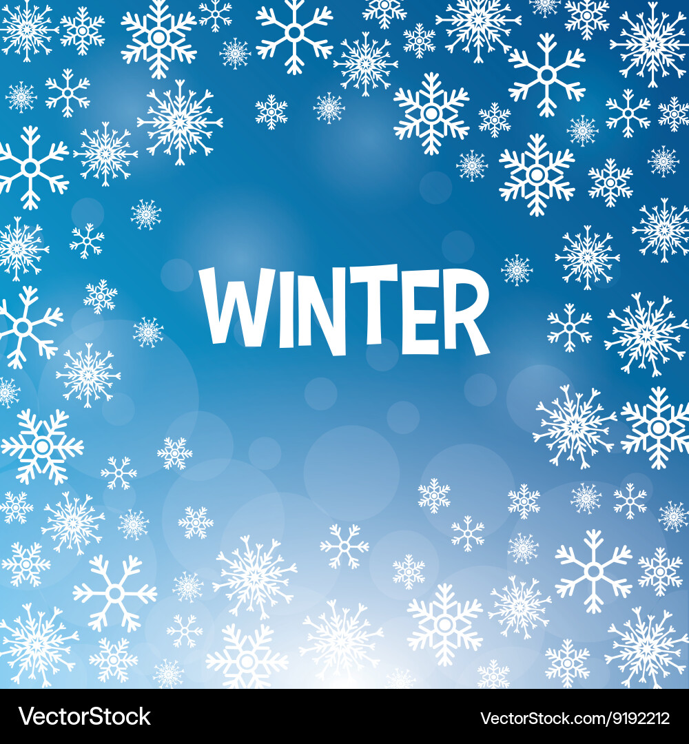 Winter design blue background flat Royalty Free Vector Image