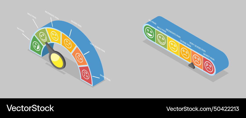 3d isometric flat of pain Royalty Free Vector Image