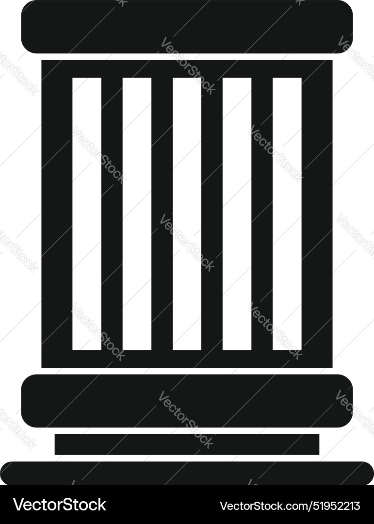 Black glyph icon of a column representing history Vector Image