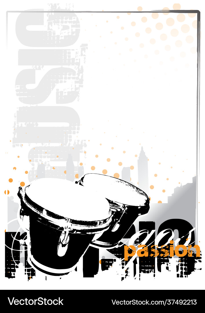 Bongos poster background Royalty Free Vector Image