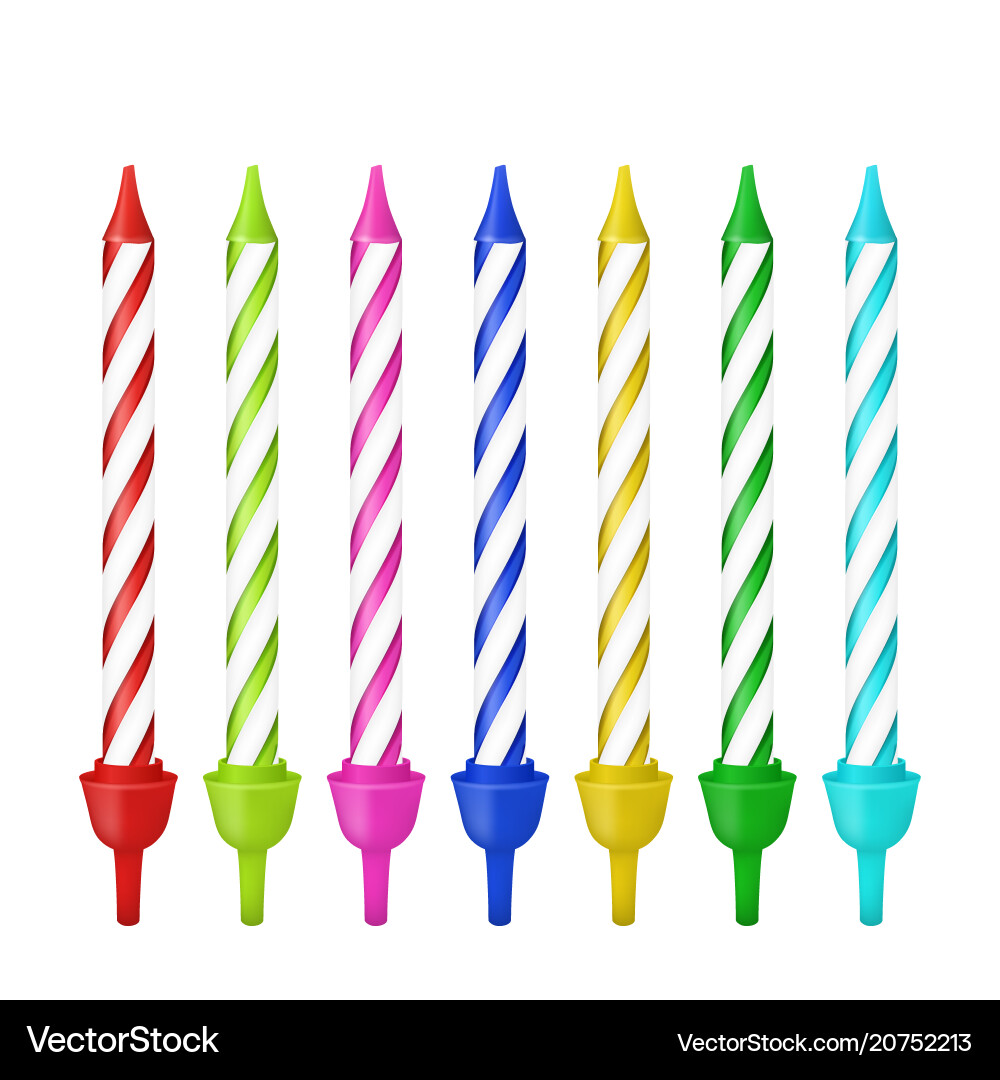 Colorful Birthday Candles Royalty Free Vector Image
