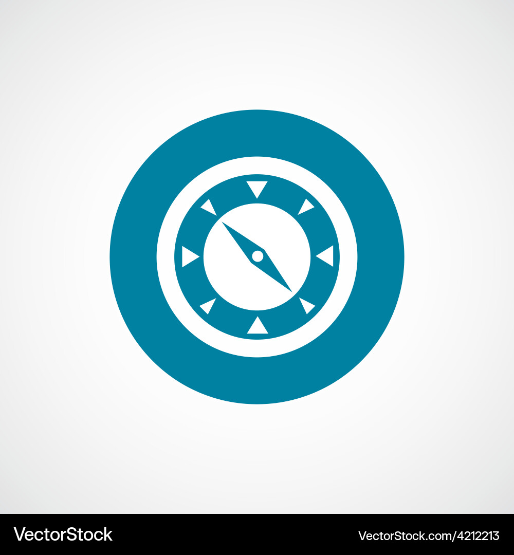 Compass icon bold blue circle border Royalty Free Vector