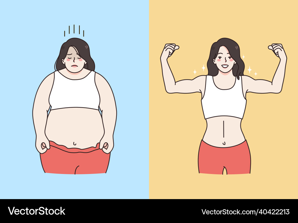Fat and overweight figure concept Royalty Free Vector Image
