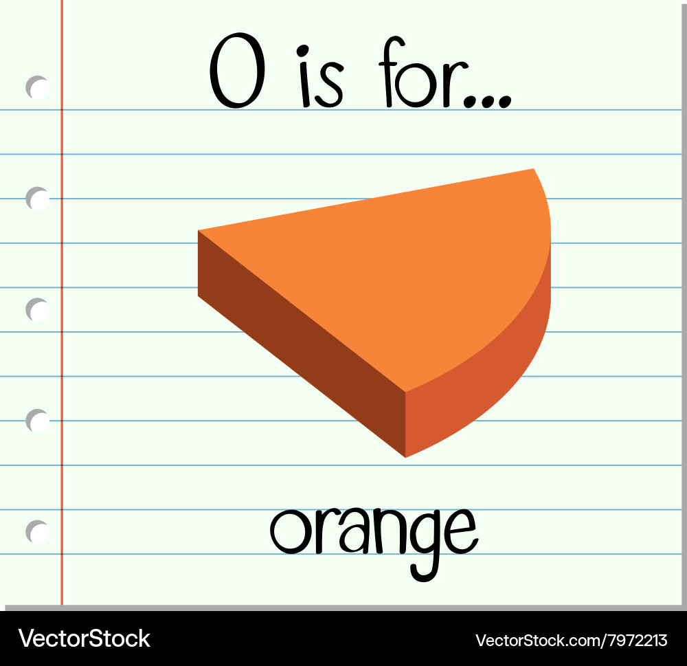 Flashcard letter o is for orange Royalty Free Vector Image