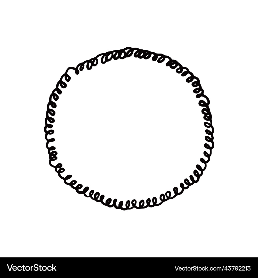 Hand drawn circle line badge Royalty Free Vector Image