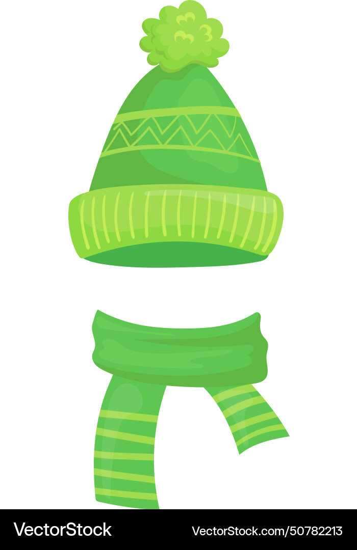Hat and scarf icon cartoon wool winter clothes Vector Image