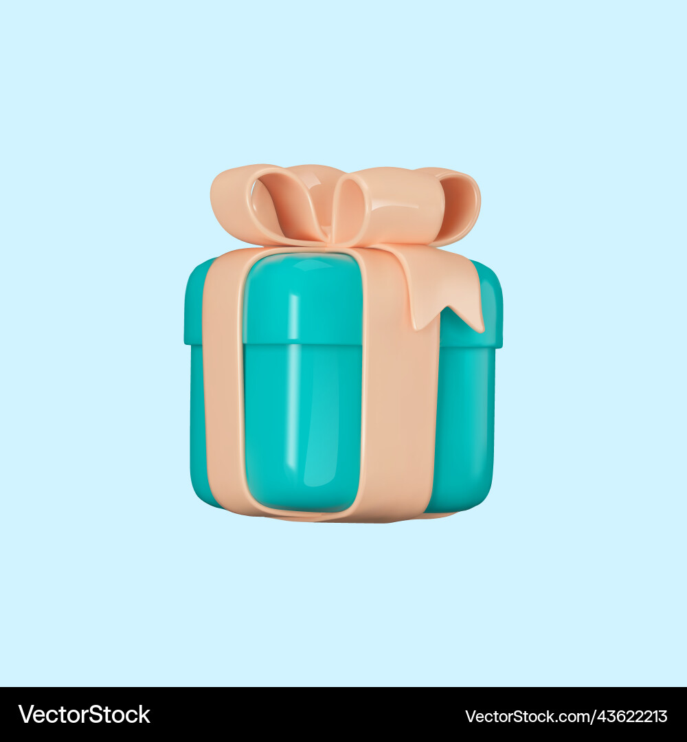 Isolated 3d gift box realistic cartoon Royalty Free Vector