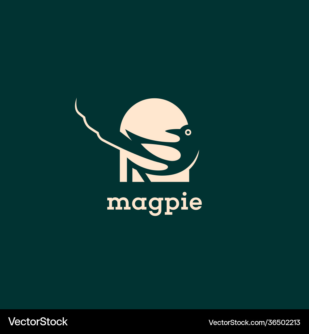 Magpie logo Royalty Free Vector Image - VectorStock