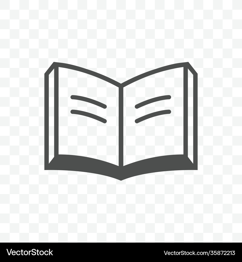 Open book icon isolated on transparent background Vector Image