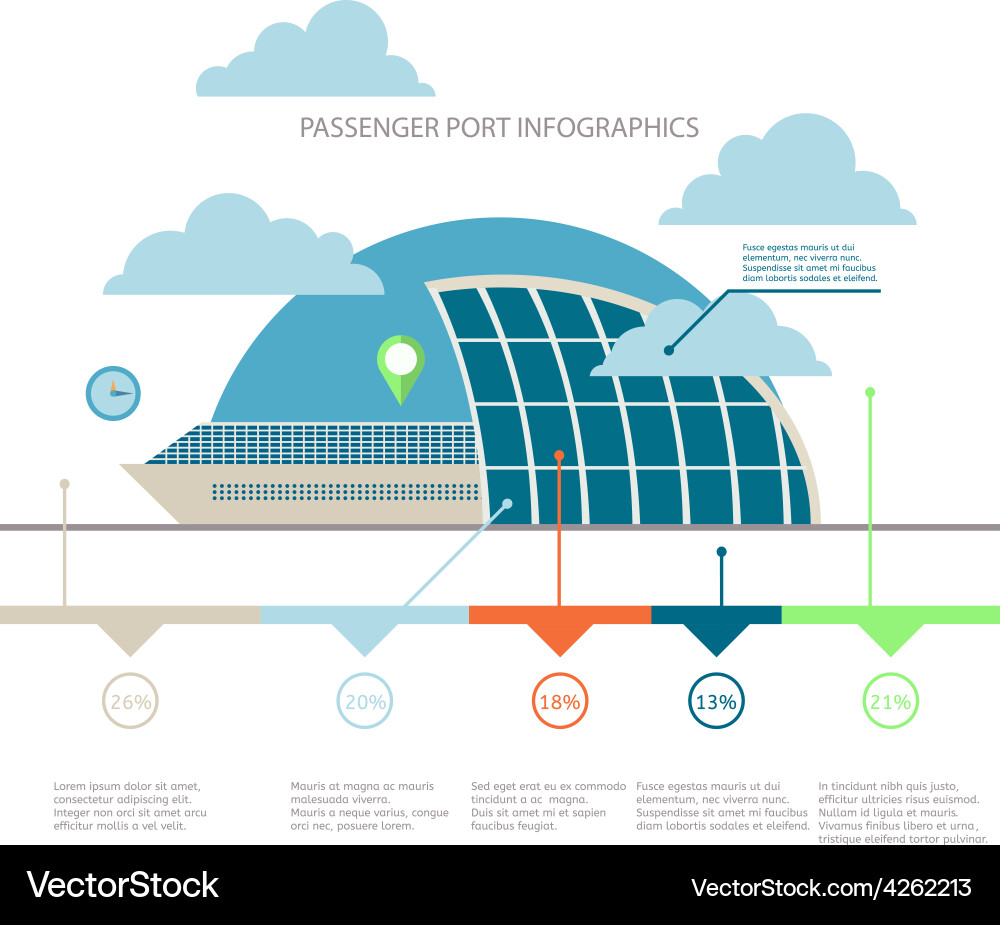 Passenger port infographics Royalty Free Vector Image