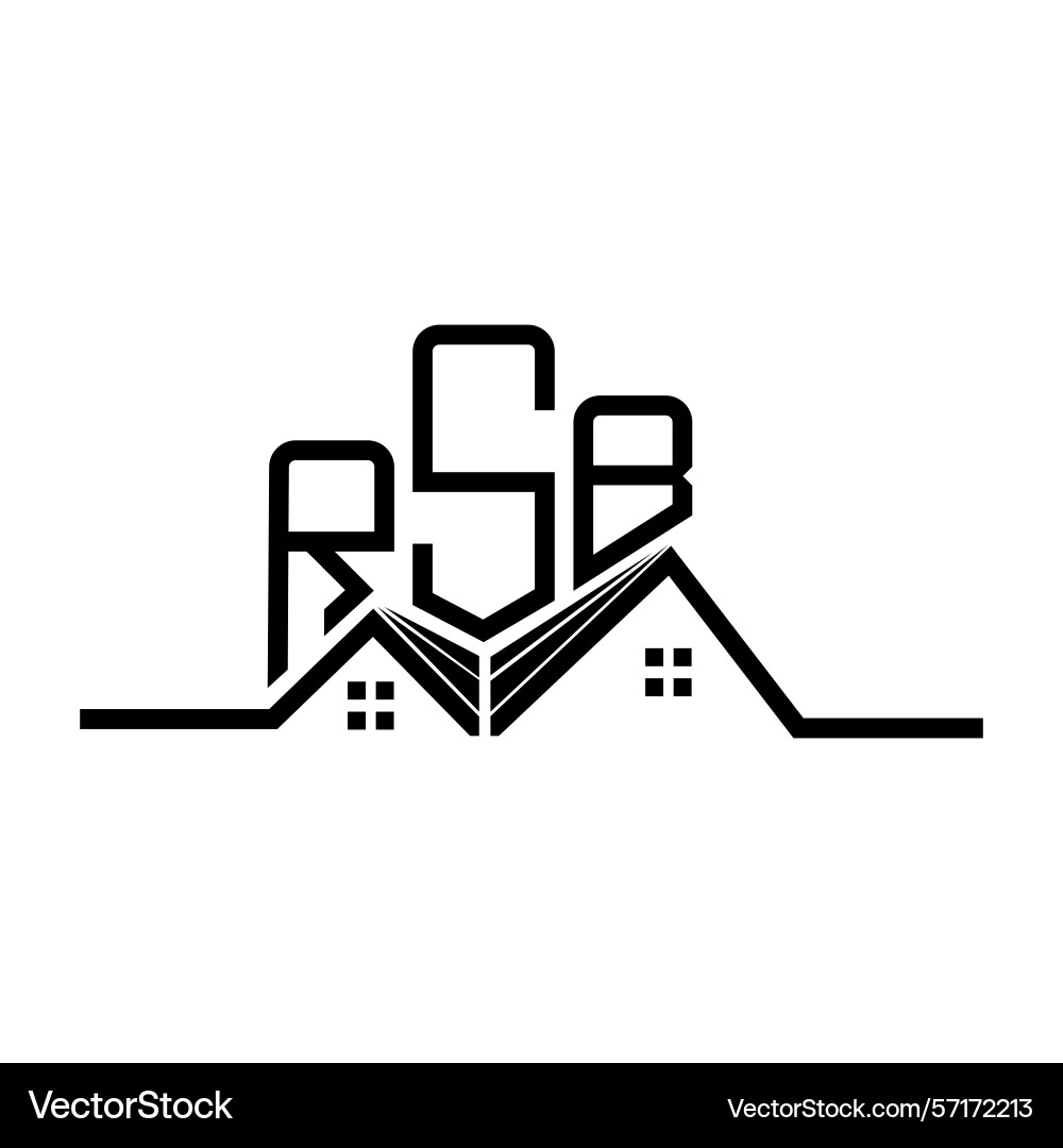 Rsb real state logo design simple and modern Vector Image