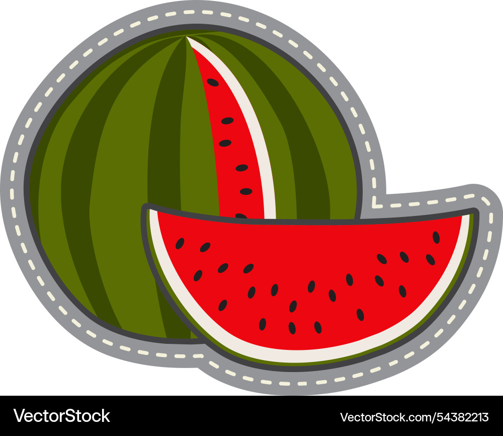 Watermelon textile patch summer fashion style Vector Image
