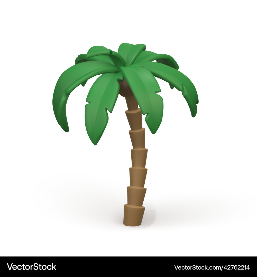 3d niedlich Cartoon tropische Palme realistisch Vektorbild