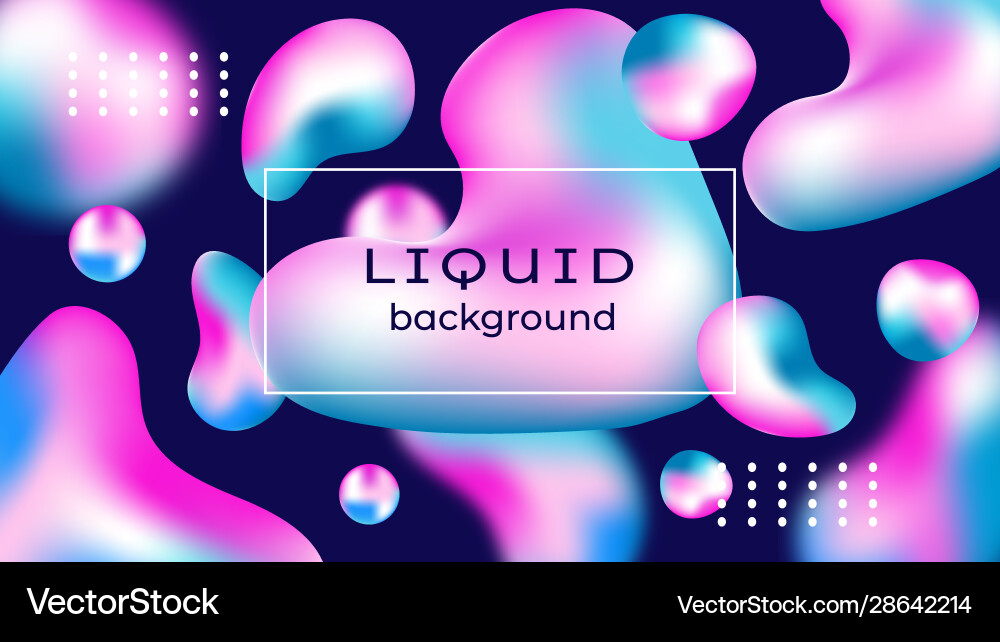 Abstract gradient liquid shape background blue Vector Image