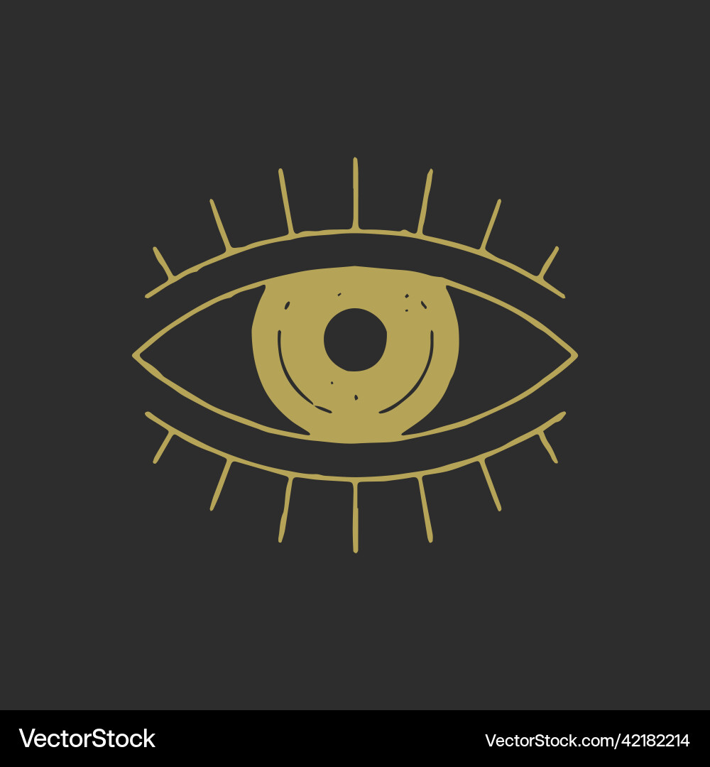All seeing eye esoteric optical contemplation Vector Image