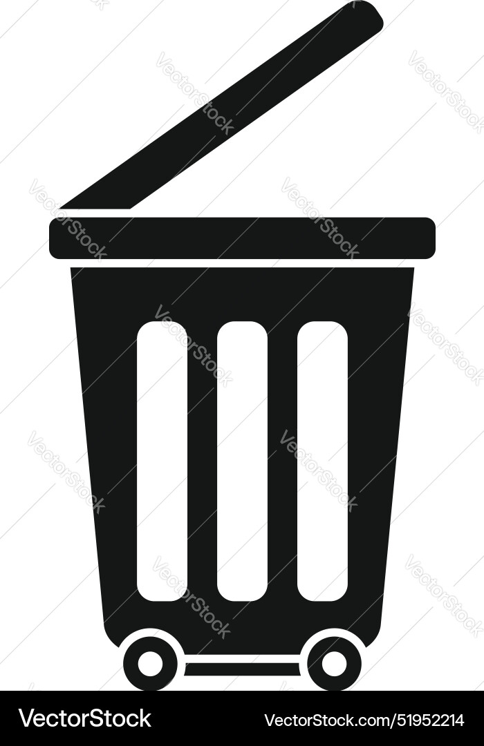 Black container with wheels for trash and waste Vector Image