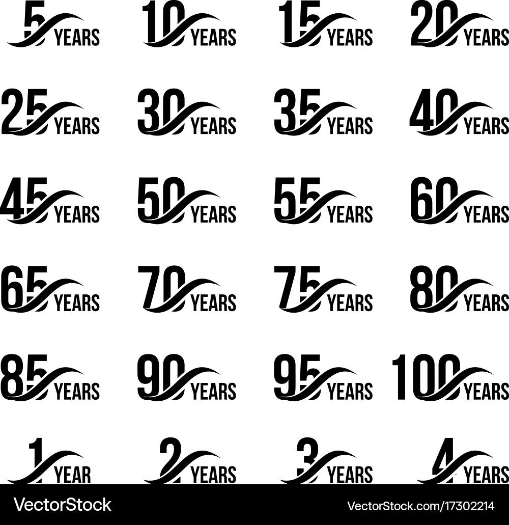 Celebration Number Icons - Years Collection – Royalty-Free Vector ...