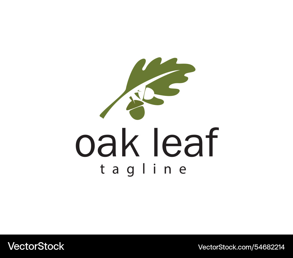 Elegant Oak Leaf and Acorn Logo Royalty Free Vector Image