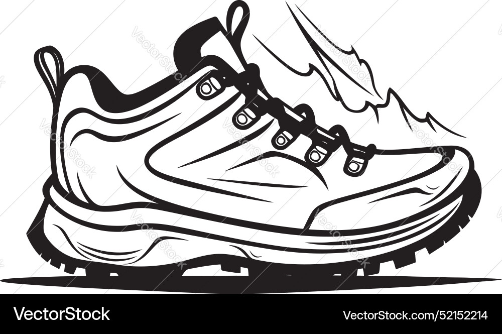 Nature explorer iconic shoe design trekking Vector Image